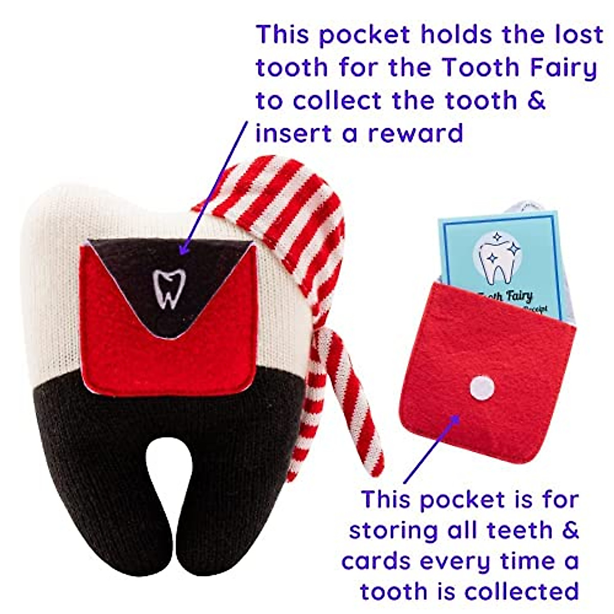 Pirate Tooth Fairy Pillow - Our Tooth Fairy Pillows are for Boys and Girls - This Tooth Fairy Kit Includes 5 Notecards and a Keepsake Pouch - Super Cute Pirate Tooth Fairy Gifts for Boys and Girls