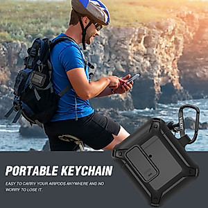 Valkit for Airpods Case Cover for Men with Lock, Military Armor Series Full-Body Air Pod Case with Keychain Cool Apple AirPods Shockproof Protective Case for AirPod 2 & 1