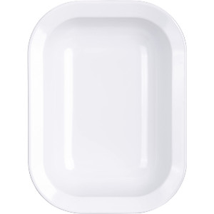 Carlisle FoodService Products Plastic Recatangle Baker Server Rectangular Dish for Home and Restaurant, Melamine, 28 Ounces, White, (Pack of 12)