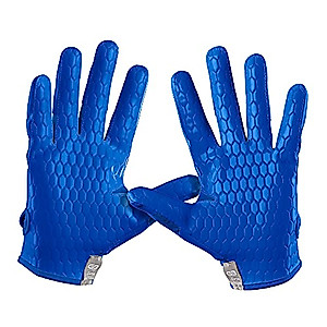 Grip Boost DNA Football Gloves with Engineered Grip - Adult Sizes (Small, Royal Blue)
