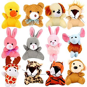 UFUNGA 12 Pack Prefilled Easter Eggs with Animal Plush 3.15Inch Plastic Easter Eggs for Easter Hunts, Basket Stuffers