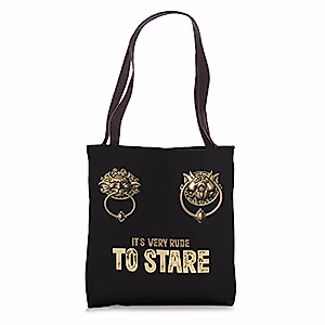 It's Very Rude To Stare Labyrinth Door Knocker Tote Bag