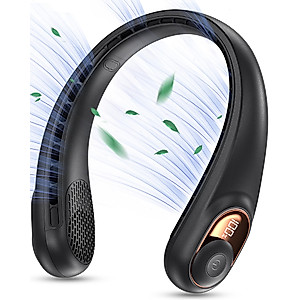 KIDEE Neck Fan, Portable Bladeless Neck Fans, Upgrade 360° Airflow, Super Quiet, 3 Speeds, 4000mAh Personal Wearable Neck Fan, Upgraded Cooling Air Volume USB Rechargeable Hands Free Fan