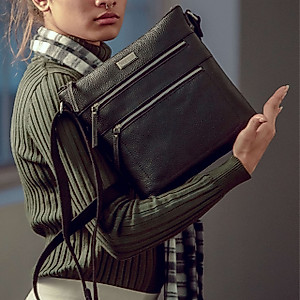 ASSOTS Crossbody Bags for Women – Real Leather Purses with RFID Protection, Multiple Pockets and Adjustable Strap