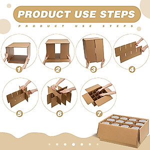 Hsei 6 Pcs Cardboard Canning Jar Storage Boxes 12 Cells Mason Jar Storage Boxes with Dividers Mason Jar Organizer Fits 32 oz Jars Regular or Wide Mouth for Stacking Packing Moving Jars