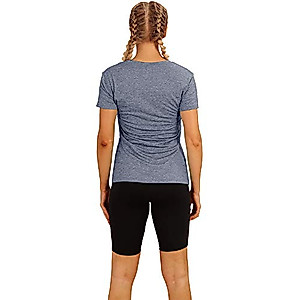 icyzone Workout Running Tshirts for Women - Fitness Athletic Yoga Tops Exercise Gym Shirts (Pack of 3) (L, Black/Navy/Rose Wine)