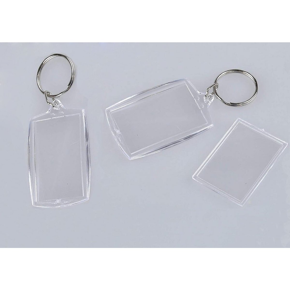 vipolish 25Pcs Acrylic Photo Frame Keyring Clear Blank DIY Photo Image Keychain Wallet Friendly Picture Frame Framework Key Buckle Ring for Women and Men Rectangle Shape