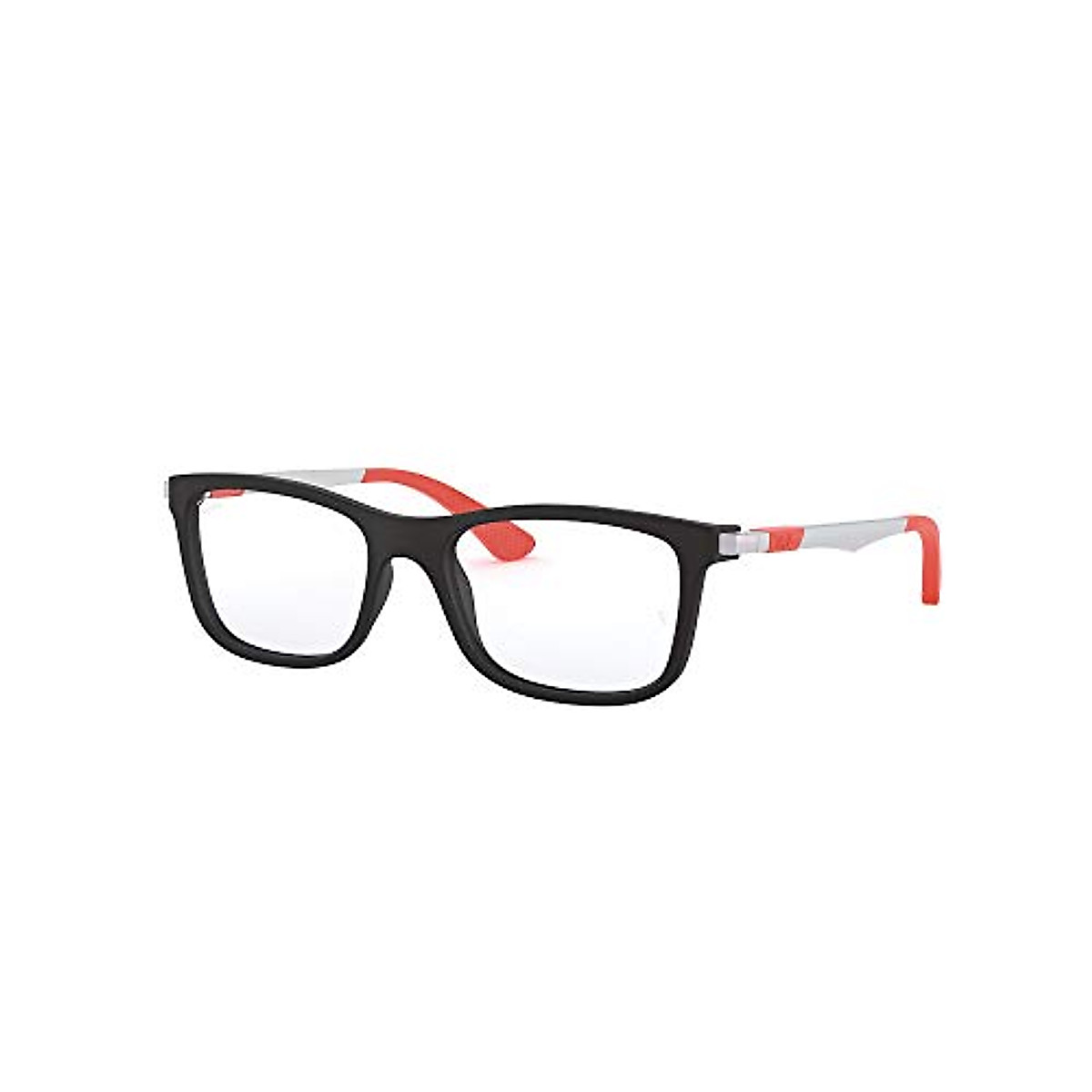 Ray-Ban Junior Kids' RY1549 Square Prescription Eyeglass Frames, Matte Black on Red/Demo Lens, 48 mm