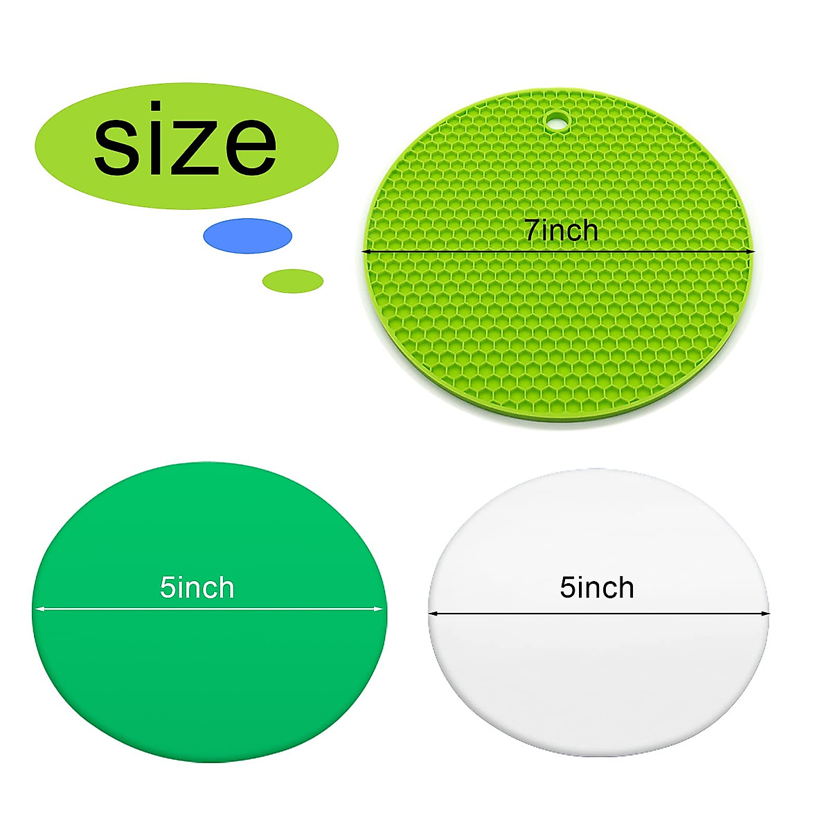 3 Pcs Silicone Rubber Jar Opener for Weak Hands and Seniors with Arthritis, Jar Gripper Gripper Pad, Silicone Heat Insulation Pad, Round Kitchen Coasters, Multi-Purpose Bottle Lid Openers