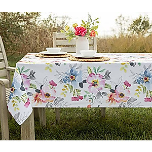 Benson Mills Indoor Outdoor Spillproof Fabric Tablecloth for Spring/Summer/Party/Picnic (Harper, 52" X 70" Rectangular)