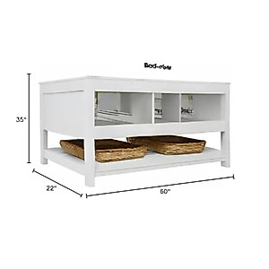 Kitchen Bath Collection Lakeshore 60-inch Double Bathroom Vanity (Engineered Carrara/White): Includes White Cabinet with Engineered Carrara Countertop and White Ceramic Sinks