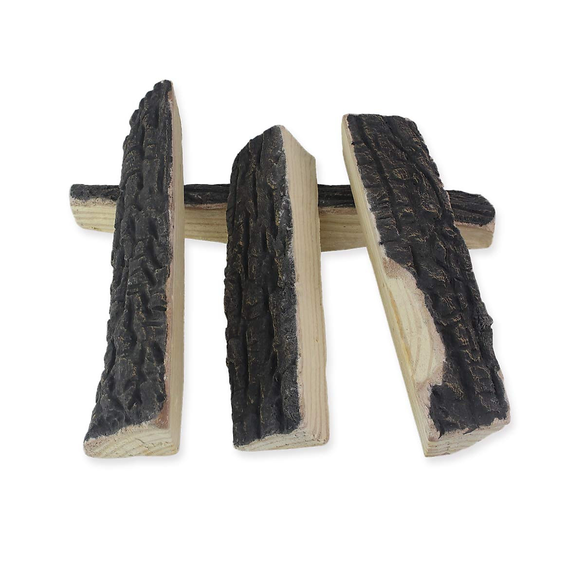 Dulousia Anyneo Ceramic Wood Logs, Gas Fireplace Log, Indoor Outdoor Fire Pits Lifelike Branch Gas Log for Vent Free, Propane, Electric, Gas Inserts (style B-4pcs)