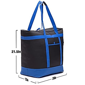 XXX-Large Insulated Cooler Bag with Hard-Bottom. Made from Heavy Duty Materials, Thick Insulation, Large Sturdy Zipper. for Shopping, Grocery, Pizza Delivery, Family Events.