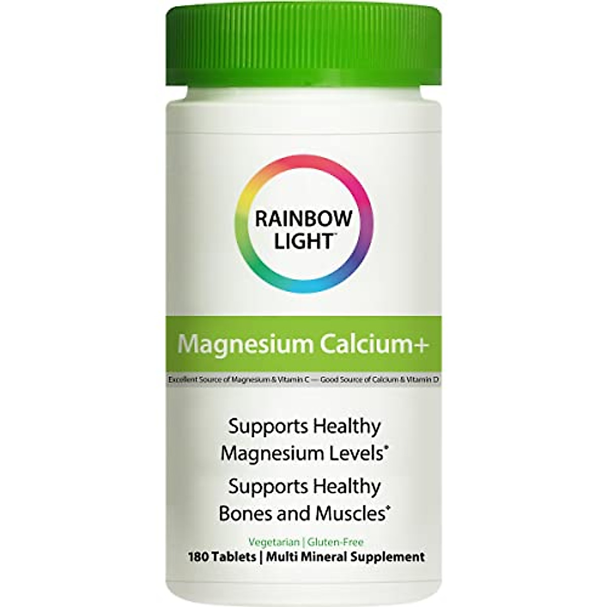 Rainbow Light Magnesium Calcium + Food Based Tablets 180 tablets