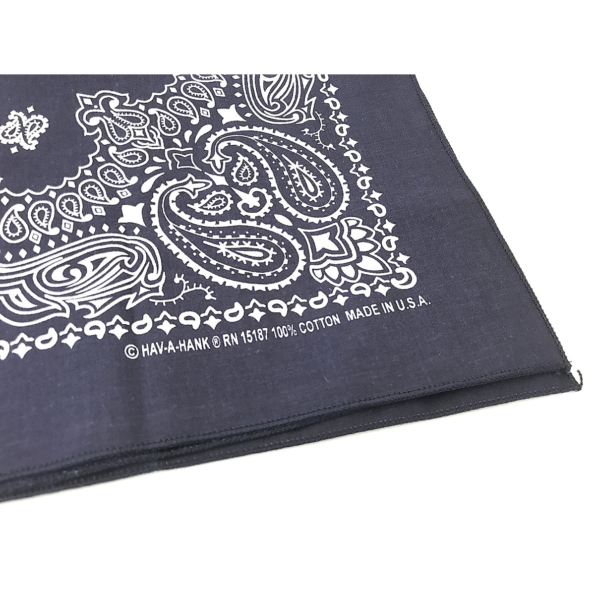 HAV-A-HANK Genuine MADE IN USA Bandanna Handkerchief 22 in Extra Large Bandana [5 Pack] (Navy)