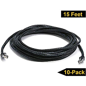 iMBAPrice 3' Cat5e Network Ethernet Patch Cable, 10 Pack, Black (IMBA-CAT5-03BK-10PK)