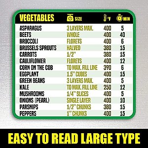 Air Fryer Cooking Times and Instant Pot Magnetic Cheat Sheet Combination Bundle - Extra Large Easy to Read 11” x 8.5” Reference Guides for Air Frying and Instant Pot Pressure Cooking