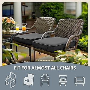 mudilun 16x16x3inch Outdoor Chair Cushions Double Piping with Carrying Handle Patio Furniture Cushions Outdoor with Zipper Waterproof Seat Cushions Set of 2 Durable Garden Sofa Couch Chair Pads