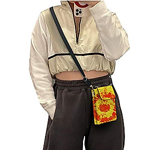 GIFTPUZZ Aztec Horses Print Shoulder Bags Purse Mini Messenger Pouch for Womens Girls Cross Body Bag Travel Handbags Sling Satchels Zipper Wallet Large Storage Organizer Dreamcatcher Green