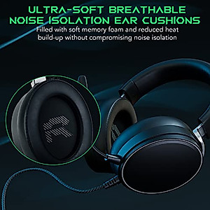 Black Shark Gaming Headset for PC, PS4, PS5, Switch, Xbox, 7.1 Spatial Surround Sound, Detachable Noise Cancelling Mic, 50 mm Drivers, Gaming Headphones with 3.5 mm Audio Jack and USB Sound Card