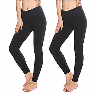 KT Buttery Soft Leggings for Women - High Waisted Leggings Pants with Pockets - Reg & Plus Size(Black-2 Pairs,One Size)