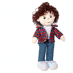 Linzy Toys, 14'' Ethnic Soft Plush Rag Doll, Embroidered FACE, Educational Doll, Muñecos de trapo para niño oh niña (81000)