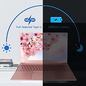 PUSOKEI 15.6in Slim Laptop, 2.9GHz Celeron N5095 CPU, LPDDR4 16GB RAM 128G SSD, UHD Graphics, FHD IPS Display, Webcam, Dual Speaker, 2.4G/5G WiFi, BT, Backlit Keyboard, Windows11