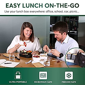 Umami Bento Box Adult Lunch Box Microwave Safe, Easy to Clean, 40 oz Large, All-in-One Meal Prep Compartment Lunch Box Containers, Cute Leak Proof Bento Box, Lunch Organizer