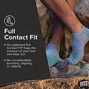FITS Light Runner Sock for Men and Women, Merino Wool, Breathable, Lightweight, No Show Cushioned Running Sock, Light Grey, Small