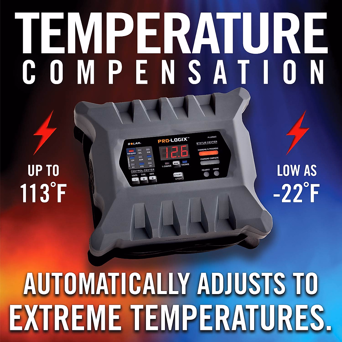 Clore Automotive PL2320 20-Amp Fully-Automatic Smart Charger, 6V and 12V Battery Charger, Battery Maintainer, and Stable Power Supply with Temperature Compensation