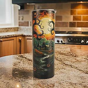 Hogg Spooky Season 20oz Haunted Mansion Tumbler - Insulated Stainless Steel Travel Mug, Vacuum Sealed Bottle for Coffee and Water, Gift for Halloween Decorations