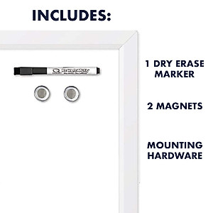 Quartet Magnetic Whiteboard, 17" x 23" Small White Board for Wall, Dry Erase Board for Kids, Perfect for Home Office & Home School Supplies, Dry Erase Marker, Magnets, White Frame (MDW1723W-AZS)