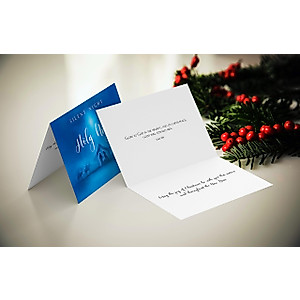 JBH Creations Silent Night Religious Christmas Card with Scripture - Pack of 24