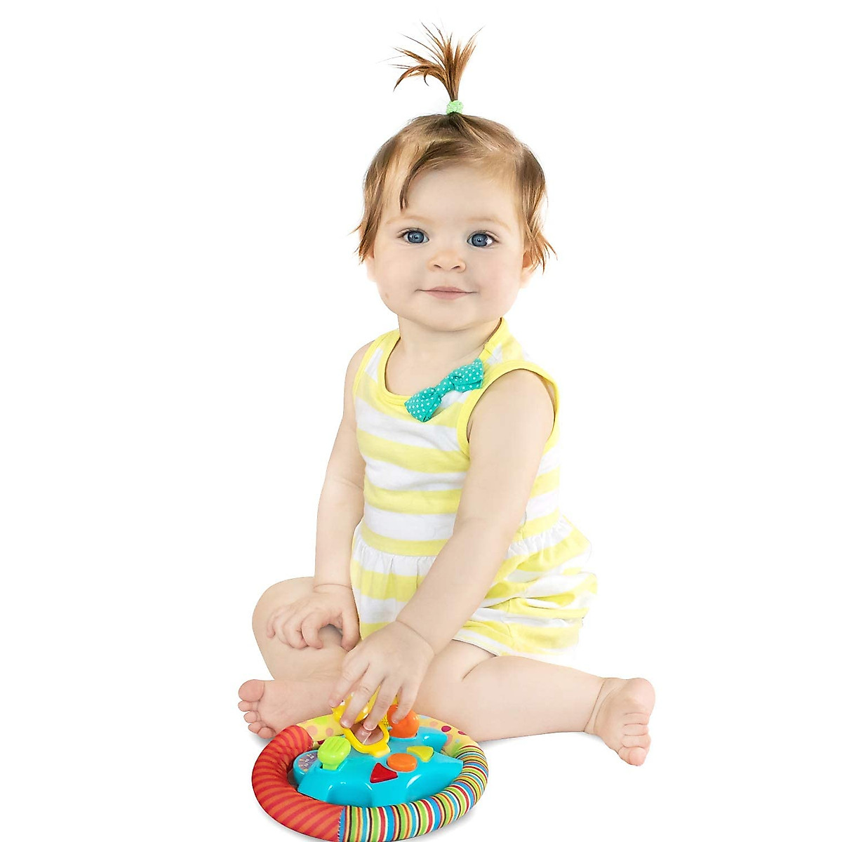 KiddoLab Steering Wheel Toy with Music,Lights,Sounds & Flip Up Mirror - Crib & Stroller Toys with Soft Fabric and Velcro Tap for Easy Attachment. Car Seat Toys for Babies and Toddlers. Ages 3 Months+