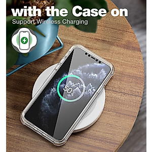 SURITCH Clear Case for iPhone 11 Pro Max (Only) 6.5-inch, [Privacy Screen Protector] Full Body Protection Rugged Shockproof Bumper Phone Cover for iPhone 11 Pro Max -(Clear)