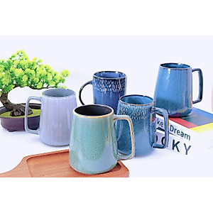 24 oz Ceramic Coffee Mug Large Milk Coffee Mug Tea Cup for Cocoa Cappuccino Latte Cereal Dishwasher Safe Microwave Safe (Green)