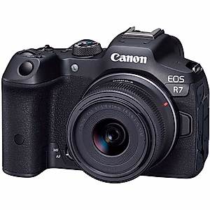 Canon EOS R7 Mirrorless Camera (5137C002) + 2 x Sony 64GB Tough SD Card + Bag + Charger + 2 x LPE6 Battery + Card Reader + LED Light + Corel Photo Software + HDMI Cable + Flex Tripod + More (Renewed)