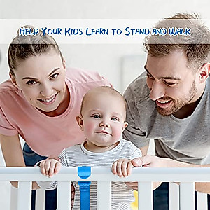 Baby Pull Up Rings, 2 Pack Bed Stand Up Assistant, Play Gym Crib Pull Ring for Toddler Kids Children Walking Training Tool(Blue and Green)