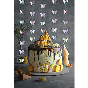 Goresory 4Piece Butterfly Hanging Garlands 3D Laser Butterfly Streamers Decoration for Wedding Birthday Party Bridal Shower Decorations (Laser)