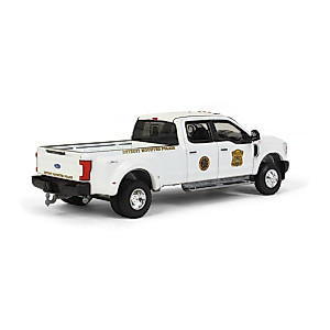 2017 Dually 4x4 Pickup Truck White Detroit Mounted Police (Michigan) Dually Drivers Series 8 1/64 Diecast Model Car by Greenlight 46080 D