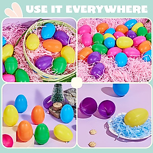 JOYIN 3.15" Easter Eggs, Fillable Plastic Eggs Empty Colorful Bright Eggshells with Hinge for Easter Hunt, Filling Treats, Party Favor, Basket Stuffers, Classroom Prize Supplies, 36PCS