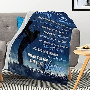Nahjiiem Bonus Dad Blanket Stepped Up Dad Blanket Stepdad Throws Bonus Dad Gifts Valentine's Day Birthday Gifts 50"×60"