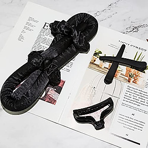 cobinaan Heatless Curling Rod Headband No Heat Hair Curlers for Long Hair Silk Curls You Can To Sleep In Overnight, Soft Rubber Hair Rollers, Curling Ribbon and Rods for Natural Hair (Black)