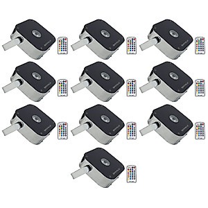 (10) Rockville Mini RF1 RGBWA+ DJ/Party LED Wash Lights (Steel) + RF Remotes
