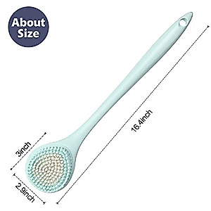BEDELITE Back Bath Brush Long Handle for Shower - Soft Shower Brush for Men & Women,Back Brush Scrubber(16.4" Long), Skin Exfoliator for Bath Scrubber Body Brush(Blue)