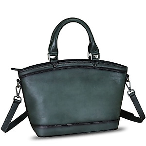 Genuine Leather Handbags for Women Satchel Top Handle Bags Handmade Vintage Crossbody Handbags Retro Tote Purse (Darkgrey)