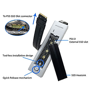 Avolusion PS5 SSD Heatsink with External SSD Expansion Kit for PS5 Game Console (PSX-i1-PS5)