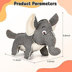 IOKHEIRA Dog Squeaky Toys, Tug of War Dog Plush Toy for Large Breed, Cute Animals Toys with Cotton Material and Crinkle Paper,Tough Chewing Toys for Puppy Breed (Seal, Elephant)