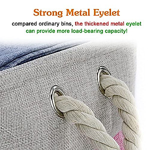 LANDBEAUTY 3 Pack Open Home Storage Bins Fabric Cloth Storage Baskets Collapsible Square Baskets Organization Bins 13 Inch Large Cube Storage Bin for Organizing Shelves/Closet (Light Purple 3 Pack)