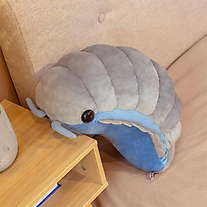 Hgplvxj Lifelike Insect Plush Toy, Pill Bug Stuffed Animal Plush Pillow Birthday Xmas Gift for Kids (Gray,12Inch)